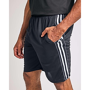 Real Essentials Mens Mesh Shorts Active Wear Athletic Short Men Basketball Pockets Workout Gym Soccer Running Summer Fitness Quick Dry Casual Clothes Sport Training Hiking, Set 8, XXL, Pack of 5