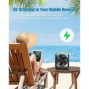 8-inch 10400mAh Battery Operated Fan(up to 28Hrs work time) - Portable Fan Rechargeable - USB Personal Desk Fan - Battery Powered Fan use for Bedroom, Desktop, Table, Office, Camping, and Outdoor