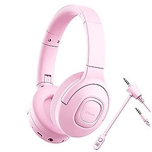 E5 Kids Wireless Headphones with Microphone, Bluetooth 5.0 Over Ear Wireless Kids Headphones with Volume Control 85dB/93dB, 40H Playtime,Sharing Function,for School/iPad/Tablet/Boys/Girls (Pink)
