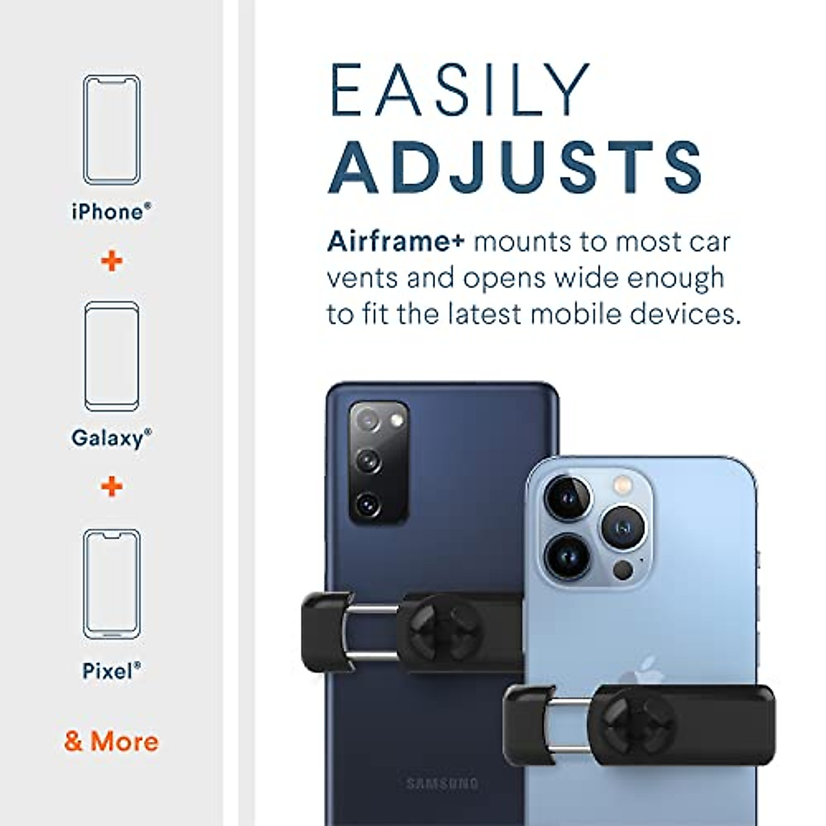 Kenu Airframe+, Air Vent Car Phone Holder Mount, Cell Phone Stand for Car, Expandable Grip & 360 Degree Pivot, Compatible with Latest iPhones, Samsungs, & Androids