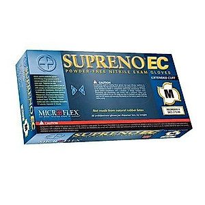 Microflex SEC-375-3XL Supreno EC Extended Cuff Nitrile Glove, 3X-Large, Pack of 40