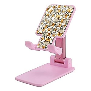 Cartoon Giraffes Head Cell Phone Stand Foldable Adjustable Cellphone Holder Desktop Dock Compatible with iPhone Switch Tablets (4-13")