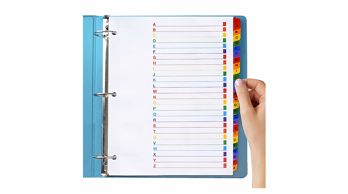 Alphabet Binder Dividers for 3 Ring Binders - 3 Sets A-Z Tabs