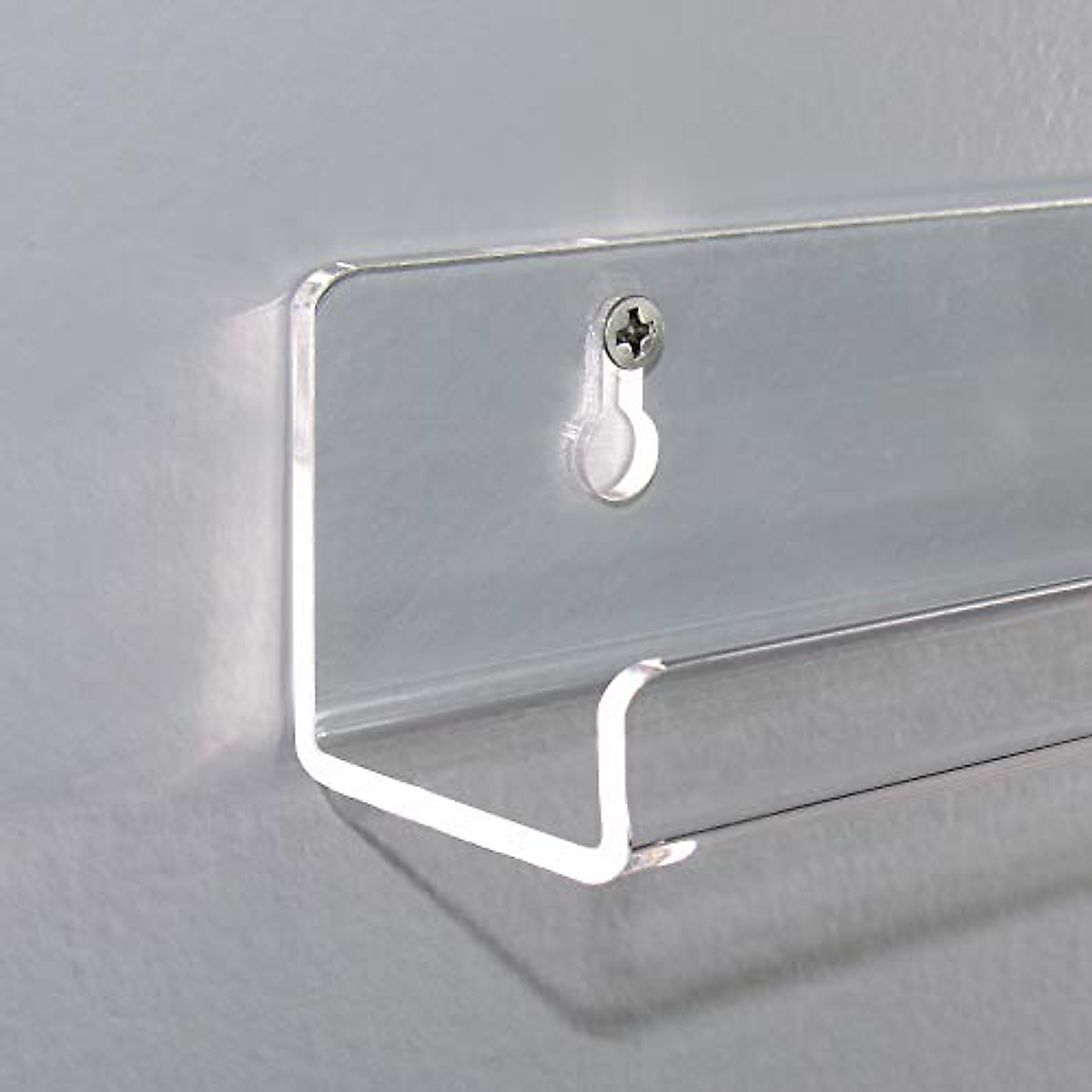 Simply Heaven Clear Vinyl Record Shelf Wall Mount 2 Pack Includes Bonus Bubble Level, Acrylic Album Record Holder, LP Display Floating Shelves