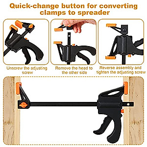 12 Pack 4 Inch Bar Clamps for Woodworking Quick Grip Clamps Trigger Clamp One Handed Ratchet Clamp, Mini Small Bar Clamps for Craft Wood Clamps for Gluing