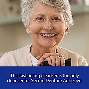 Secure Cleansing Tablets Zinc Free PH Formula Removes Odors, Stains, Bacteria, Germs - Clean Dentures, Partials & Removable Braces - 32 Tablets (Pack of 3)