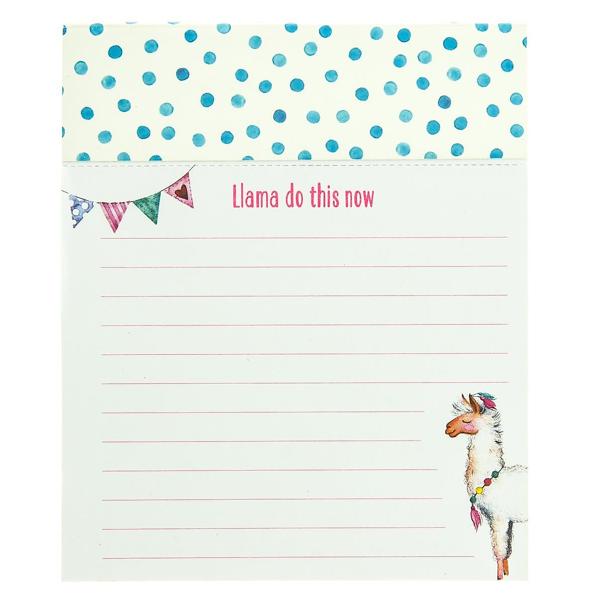 Graphique Llama Love Jotter Notepad, Pad of Paper w/ 250 Perforated Ruled Pages and Fun “Llama Do This Now” Message, Great for Kitchen Counters, Nightstands, Desks, and More, 4.5" x 5.5" x 1"