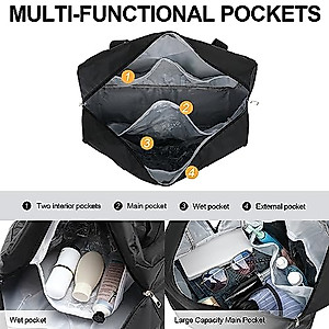 YGR Travel Duffel Bag, Personal Item Bag for Spirit Airlines, Foldable Sports Tote Gym Bag, Carry on Luggage Shoulder Bag, Weekender Overnight Bag for Women and Men, Black