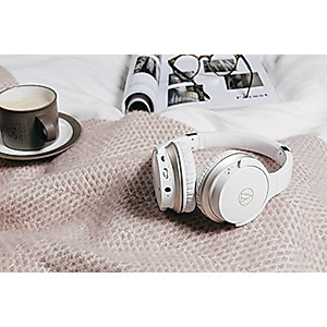 Audio-Technica ATH-AR3BTBK SonicFuel Bluetooth Wireless On-Ear Headphones with Mic & Control, White