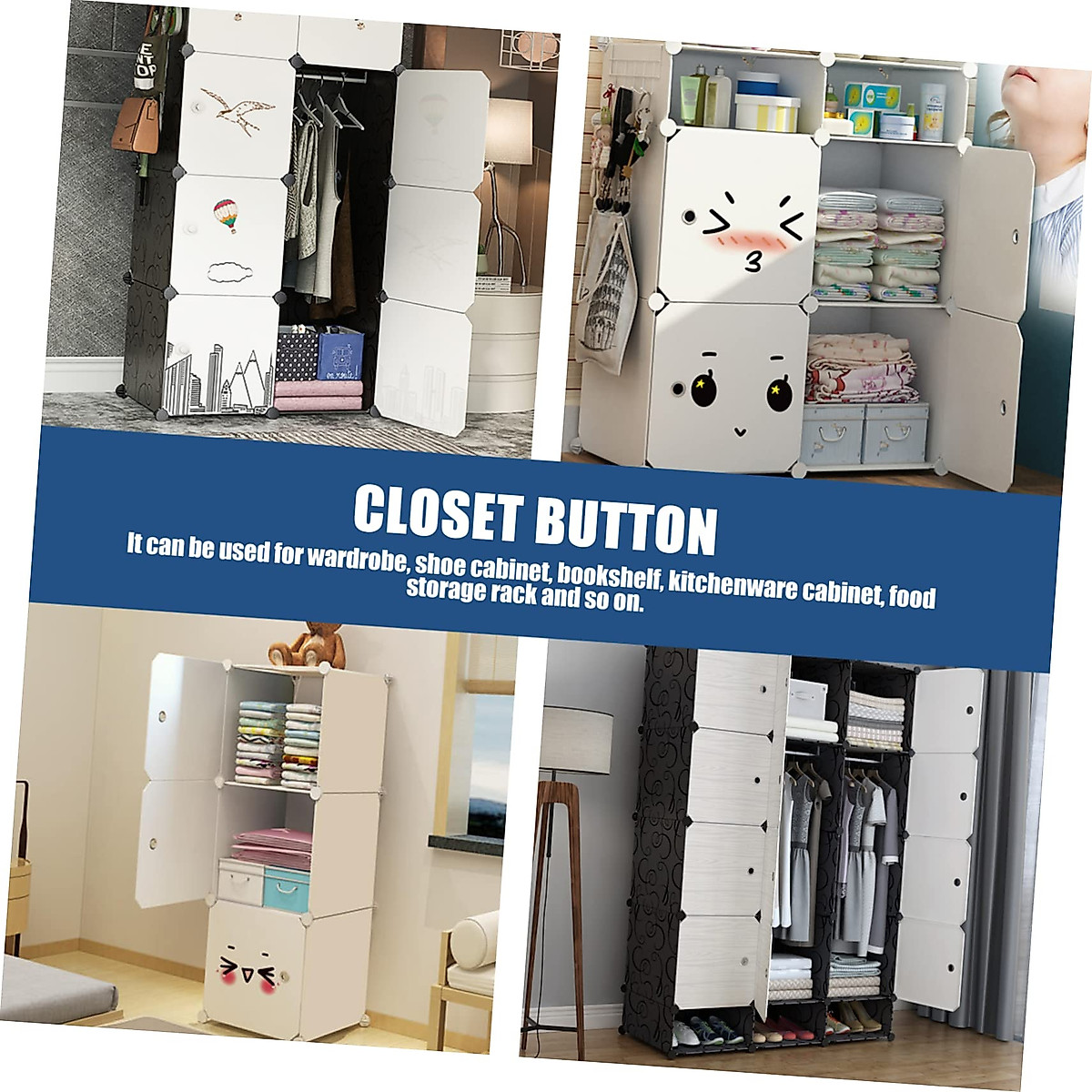 Garneck 20pcs Buckle electric wire connector storage shelves plastic metal wire shelving wire grid cube connectors for closet plastic wire connector modular organizer cube storage shelves