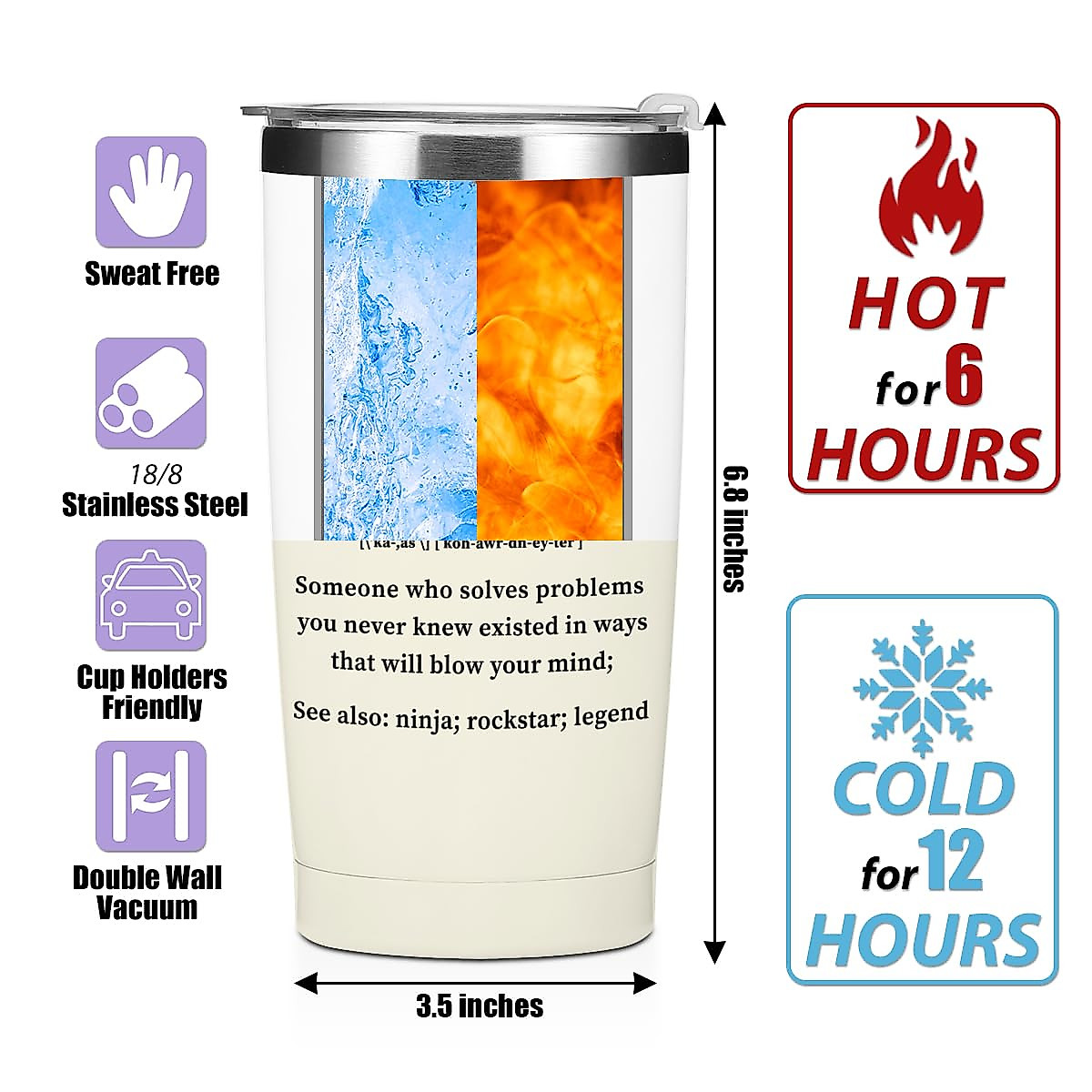 Chaos Coordinator Tumbler Thank You Gifts Water Bottle Double Wall Travel Coffee Mug Stainless Steel Vacuum Insulated Thermal Cup for Boss Lady Gifts Women Coworker Employee Mentor Birthday Christmas