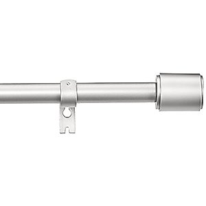 Amazon Basics 1-Inch Curtain Rod with Cap Finials, 72" to 144", Nickel