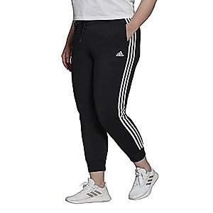 adidas Women's Plus Size Essentials Fleece Tapered Cuff Pants, Core Black, 2X