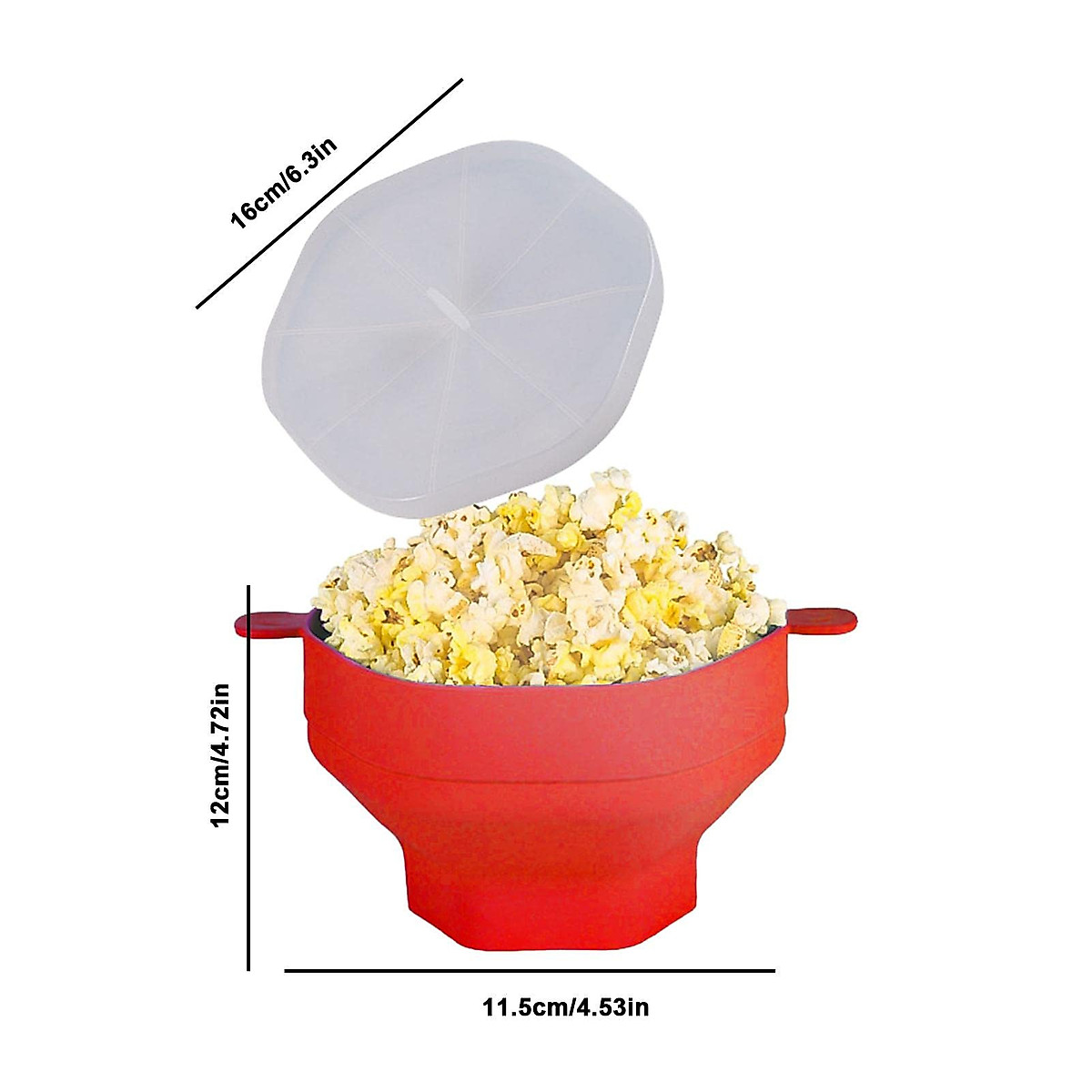 Micropop, Popcorn Popper Machine, Foldable Popcorn Maker With Double Handle, Silicone Microwave Popcorn Popper, Popcorn Collapsible Bowl With Ergonomic Design For Dorm Small Kitchen Office