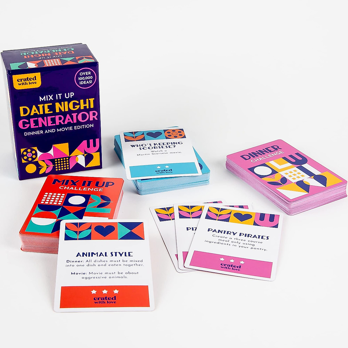 Date Night Ideas Generator Card Game - 100,000 Exciting Dinner Movie Challenges for Couples, Unique Gifts for Bridal Shower, Marriage, Newlywed, Ultimate Date Night for Adventure, Romance, Intimacy