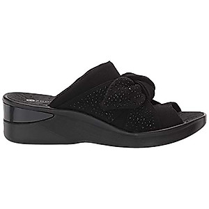 BZees womens Smile Bright Slide Sandal, Black Sparkle, 9.5 US