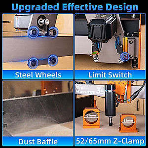 FoxAlien Masuter 3S CNC Router Machine with NEMA 23 Closed-Loop Stepper Motor, 400W Spindle 3 Axis Engraving Milling Machine for Wood Acrylic Aluminum Carving Cutting