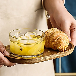 2 Pcs Wooden Plates,URMAGIC Japanese Style Wood Serving Tray,8 x 5 Inch Rectangle Bamboo Tray,Wooden Plain Tea Tray,Wooden Dessert Plate Cake Plate,Dinner Plates,Snack Fruit Decorative Tray