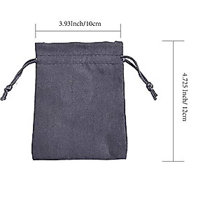 Tonando 50 Pcs Velvet Bags 3.9×4. Inches, Grey Velvet Gift Bags with Drawstring, Jewelry Favor Pouches Christmas Candy Wedding Party Bags