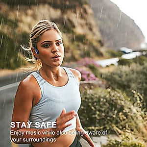 Panadia Bone Conduction Headphones, Open Ear Bluetooth Headphones with Built-in Mic, IPX7 Waterproof Wireless Sport Headset for Running Workout Gym (Dark Blue)