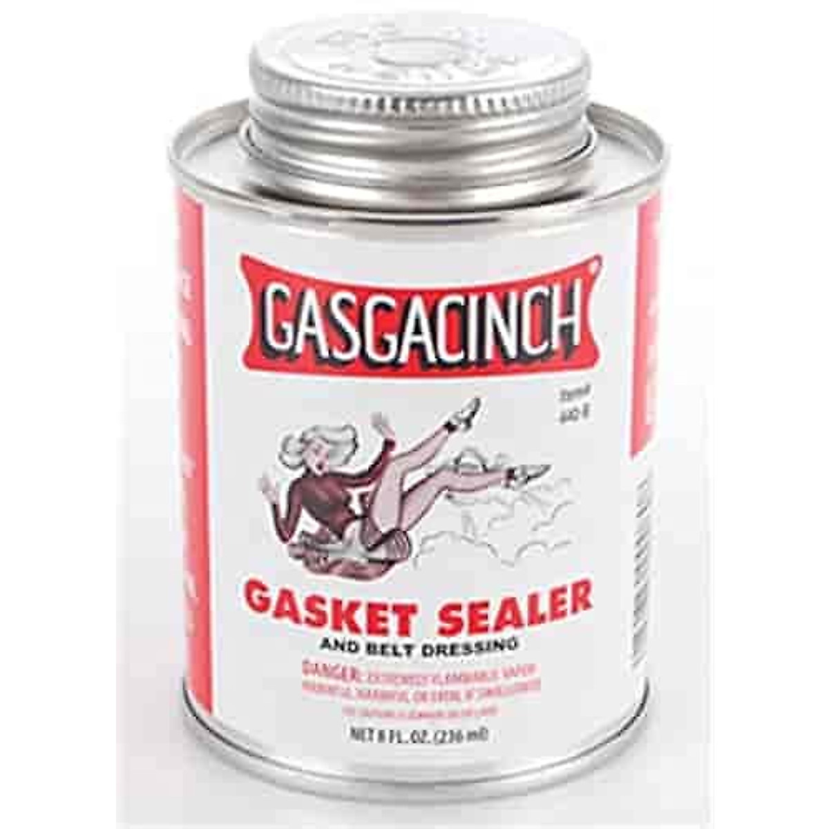 JEGS Gasgacinch | 8-Ounce Can | Made In USA | Belt Dressing | Adhesive | Built-In Dobber | Not For Use On Cylinder Head Gaskets