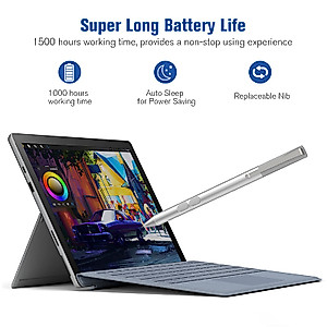 Stylus Pen with MPP Protocol (2500h Battery Life) for Microsoft Surface/HP/ASUS/Dell Touchscreen Laptops, AAAA Battery, Palm Rejection & 1024 Pressure Levels for Creators Students Doers
