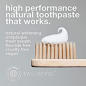 Davids Natural Toothpaste For Teeth Whitening, Herbal Citrus Peppermint, Antiplaque, Flouride Free, SLS Free, EWG Verified, Toothpaste Squeezer Included, Recycable Metal Tube, 5.25oz