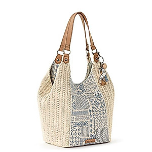 Sakroots Roma Straw Shopper, Lake Tribal Beauti