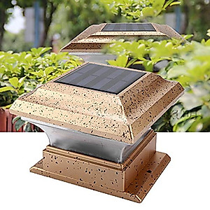 Shipenophy Solar Light Solar Powered Garden Security Lamp Outdoor Waterproof Home Garden Post Deck Light(Warm Yellow Light)