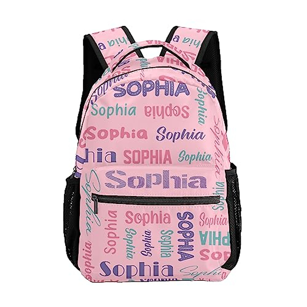 ZAACUSTOM Waterproof Personalized Backpack Bookbag with Name for Elementary Girls Boys, Fashion Custom School Bag Gift for Kids, Unique Customize Back Pack Book Bag, 1 Pack