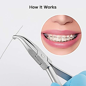 Dental Curved How Pliers, Orthodontic Position Angled Appliance Plier Wire Bending Instrument for Dentist, Multi-Purpose Lip Arches Bending Pliers Holding Arch Wires Plier