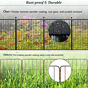 Decorative Garden Metal Fence 46ft (L)×32in(H) 20 Panels Heavy Duty Iron Wire Animal Barrier Temporary No Dig Fence Landscape Edging Privacy Fencing for Yard, Outdoor, Dog, Patio, Flower Bed