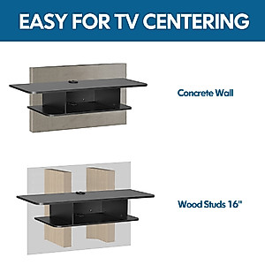 FITUEYES Floating Entertainment Center Wall Mounted Media Console TV Stand Component Shelf TV Wall Cabinet, Black
