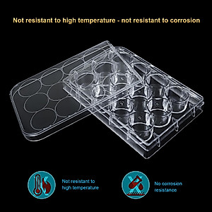 LVDALAB 12 Well Bacterial Culture Dishes Tissue Culture Dish Polystyrene Petri Dish with Lids Educational Petri Plates for Lab Science Experiment, Pack of 10,Sterile