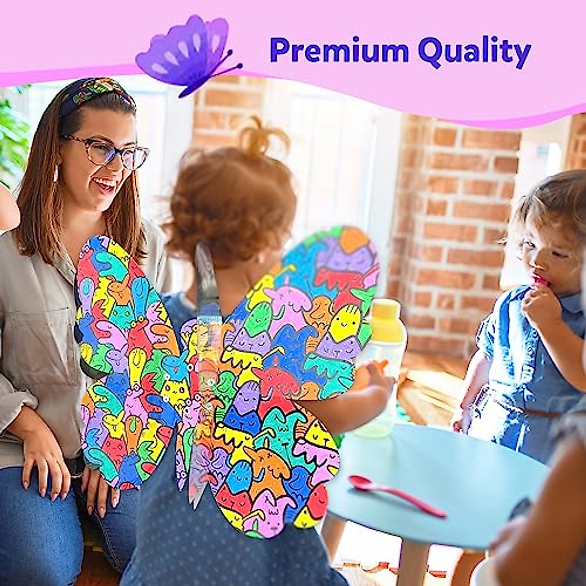 VMNlooking Paint Your Own Butterfly Wings Painting Butterfly Kit Fairy Wings Arts and Crafts for Kids Coloring Paper Creative Activity for Party Birthday 2 Wings 2 Butterfly Mask
