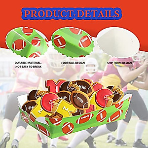 100 Pcs Football Paper Food Trays Nacho Trays Football Paper Party Bowls Football Party Supplies Snack Candy Holder Trays Disposable Serving Trays for Football Sports Event Family Party Decorations
