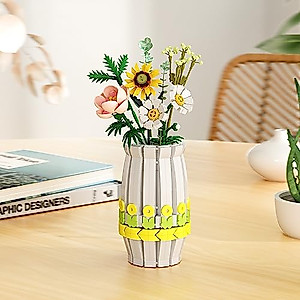 Vase for Lego Flower Bouquet 10280, Flower Vase Building Kit, Vase Container Building Blocks Model for Display Bouquet Arrangement Home Decoration, Vase Only