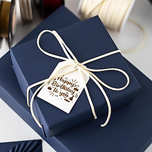 Merture 17 In X 32.8 Ft Kraft Wrapping Paper Roll - 1 Roll (46.5 sq.ft.ttl.), Navy Blue Kraft Paper for All Occasions Gift Wrapping, Party Decor, Wedding, Bouquet Wrap, Art Craft