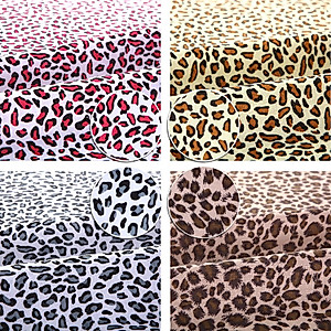 6 Pieces 19 x 19 Inch Leopard Print Fabric Animal Leopard Quilting Fabric Cotton Patchwork Squares Bundle Sewing Craft Fabric for Handmade Craft Making Supplies