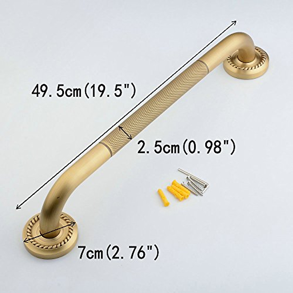 Shower Grab Bar, 17.7 inch Grab Bars for Bathtubs Showers Bathroom, Anti Slip Brass Shower Grabs for Seniors