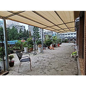 NIANXINN Beige Sun Shade Sail Canopy Awning,90% UV Block Insulation Breathable Rectangle Shade Cloth Net,Commercial and Residential Sunblock Mesh,for Patio Garden Outdoor Facility (1x4m(3 * 13ft))