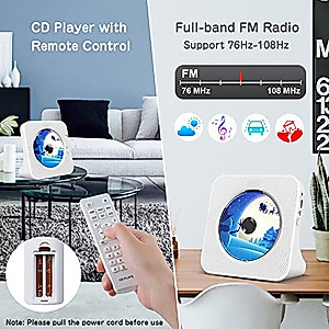 CD Player Desktop CD Player with Speakers CD Players for Home Bluetooth 5.0 with Remote Control KOVCDVI with Dust Cover Display FM Radio Timer USB AUX Headphone Port