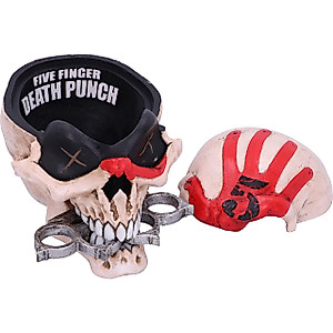 Nemesis Now Officially Licensed Five Finger Death Punch Mascot Skull, Bone Rock Band Box, 18cm