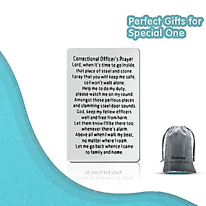 Correctional Officer Prayer Gifts Engraved Wallet Insert Card for Correctional Officer Christian Gifts Religious Jewelry Thanksgiving Gifts Valentines Christmas Birthday Gifts for Correctional Officer