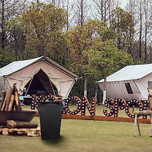 JUXYES Pack of 8 Outdoor Stretch Trash Can Covers, Black Rectangle Spandex Waste Container Cover Decorative Cover for Outside Household Kitchen Bin, Fit for 23 Gallon Bin