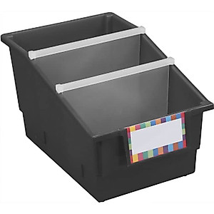 Really Good Stuff Mid-Size Mobile Storage Rack with Chapter Book Bins - 1 Rack, 6 Bins