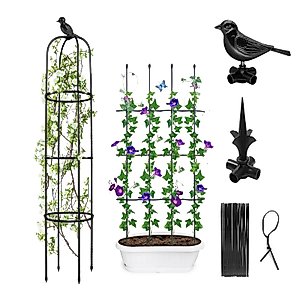 Garden Trellis for Climbing Plants Outdoor, 6ft Tall Plant Trellis Support for Potted Plants Climbing Vine Rose Clematis Vegetable Cucumber Trellis, Garden Obelisk Trellis