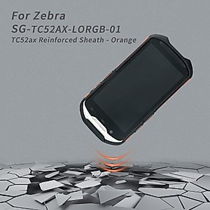 Protective Case Cover Bumper Case with Hand Strap Rugged Boot for Zebra TC52ax (SG-TC52AX-LORGB-01) Barcode Scanner,Sturdy Protect(Orange)