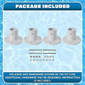 ECOTRIC Replacement Deck Anchor Flange Cast Aluminum Above Ground Pool Ladders and Handrails - 1 7/8” Inch Diameter of 1.9"(4PC)