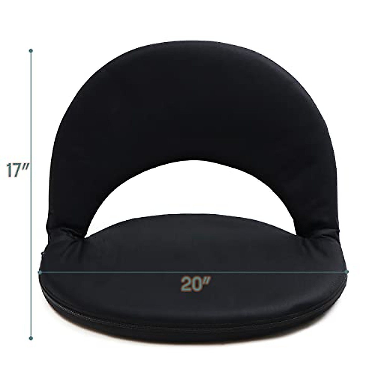 Trademark Innovations Portable Multiuse Adjustable Recliner Stadium Seat, Black